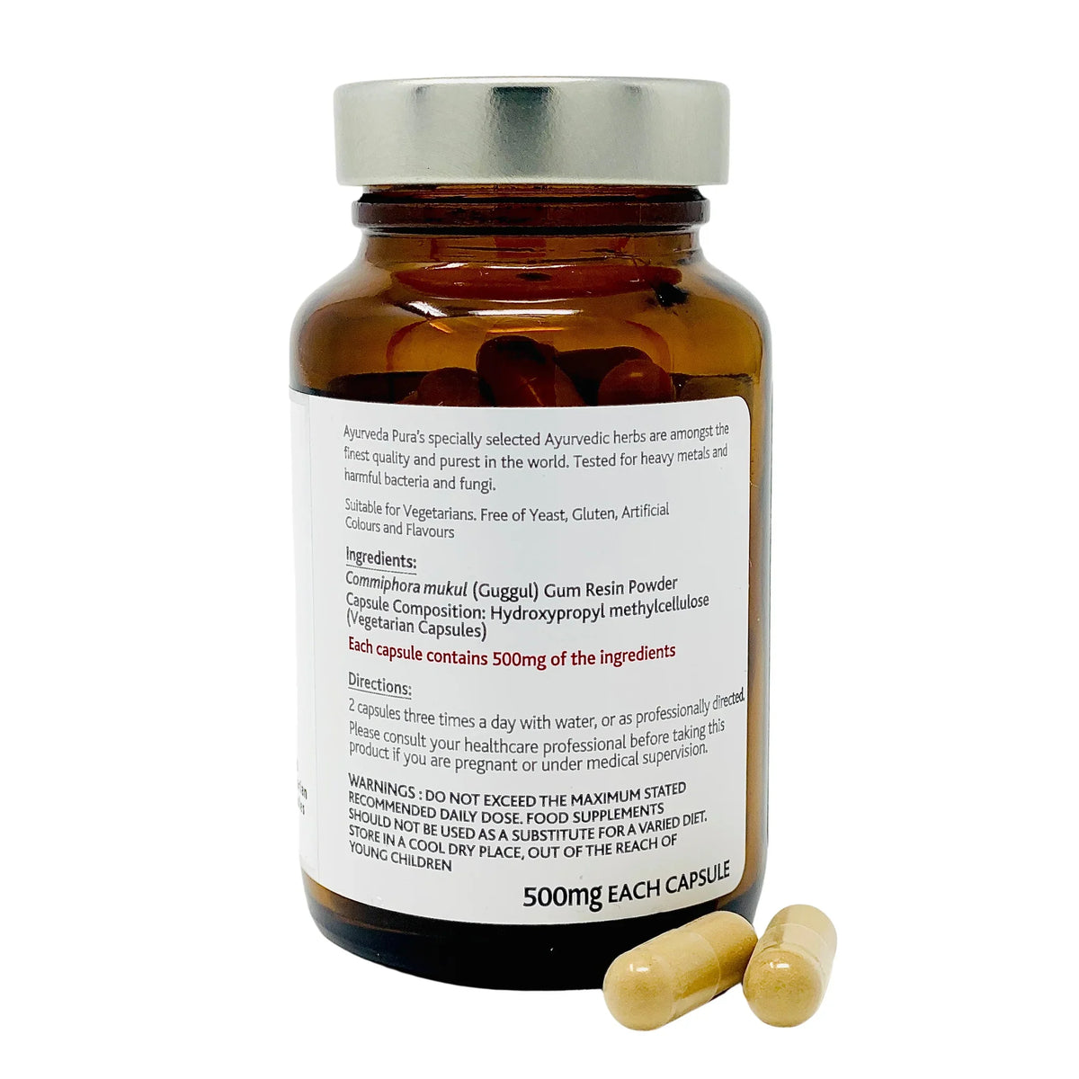 Pure & Natural Guggul Herbal Capsules – Ayurveda Yoga Wellbeing with Dr ...